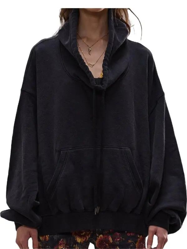 R13 Long-sleeved Funnel Neck Sweatshirt - Black
