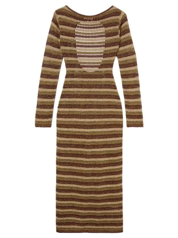MC2 SAINT BARTH Robyn Striped Knitted Dress - Lurex