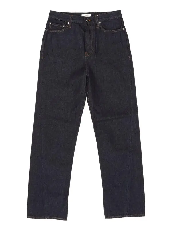 TOTEME Straight-leg Trousers With Logo Patch - Black