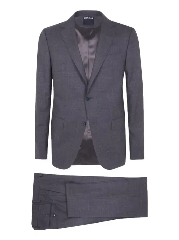 Zegna Single Breasted Tailored Suit - Black