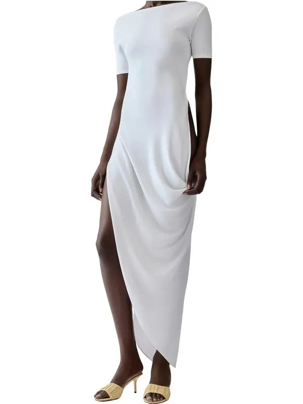 Jacquemus Asymmetrical Slit Maxi Dress - Gray