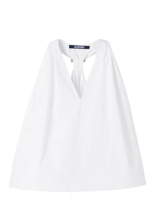 Jacquemus Norma Sleeveless V-neck Blouse - White