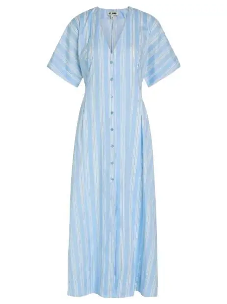 Staud Striped Midi Dress - Blue