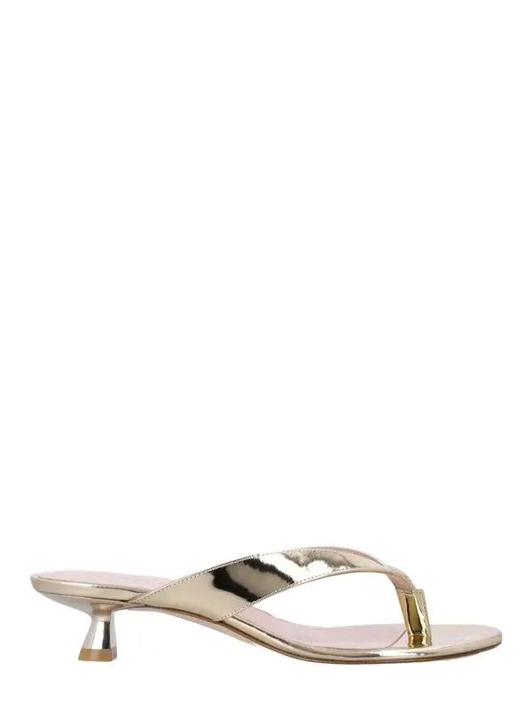 STUART WEITZMAN Metallic Thong Sandals - Nude