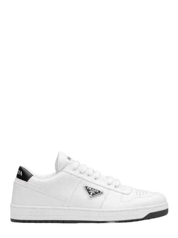 Prada Downtown Leather Sneakers - White/black