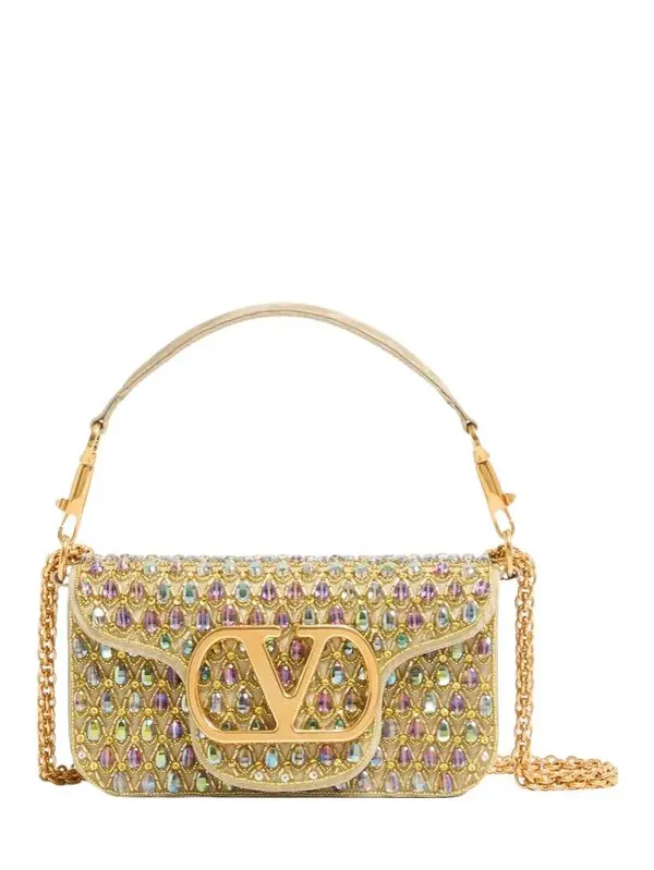 Valentino Garavani Embellished Flap Shoulder Bag - Nude