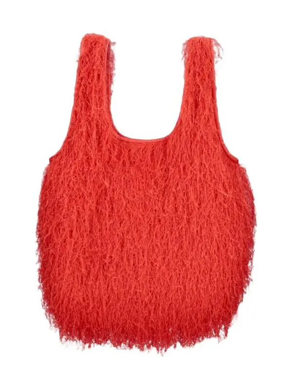 Dries Van Noten Ruffled Top Handle Bag - Red