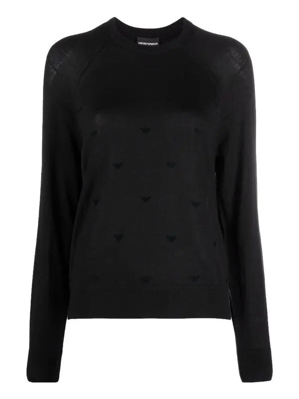 Emporio Armani Logo Knitted Jumper - Black