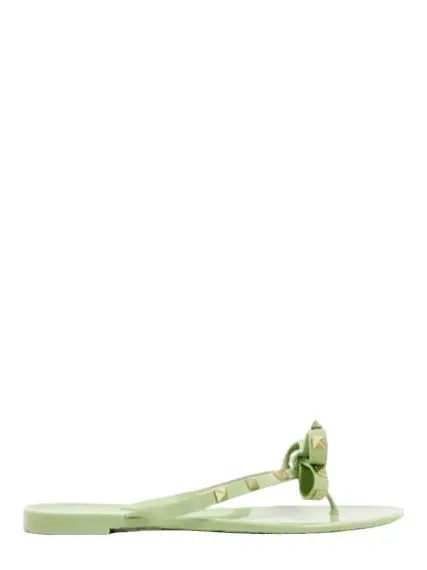 Valentino Garavani Rockstud Rubber Thong Sandals - Mint