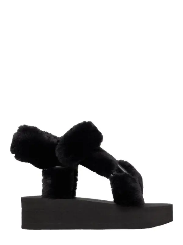 Red Valentino Logo Debossed Sandals - Black