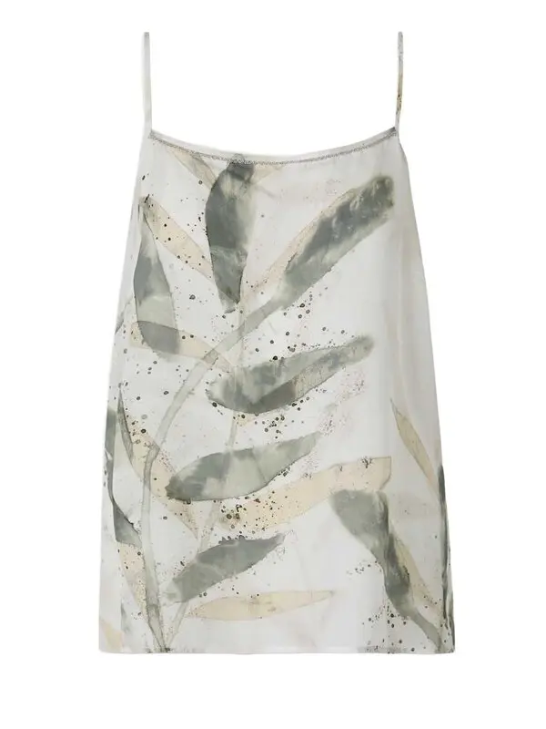 Peserico Sleeveless Floral Print Tank Top - White
