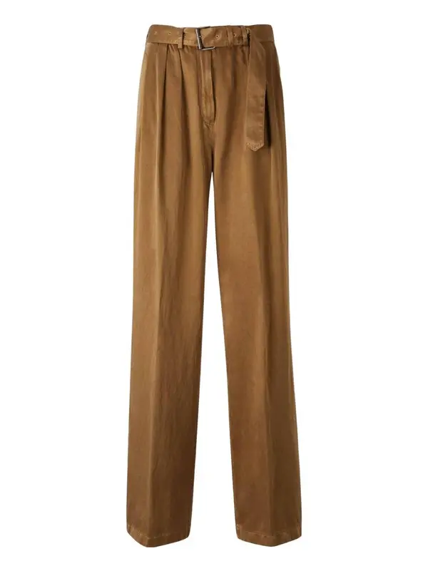Dries Van Noten High-waisted Belted Casual Pants - Brown