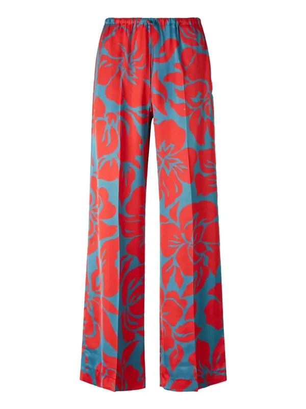 Dries Van Noten Floral Printed Tailored Trousers - Red