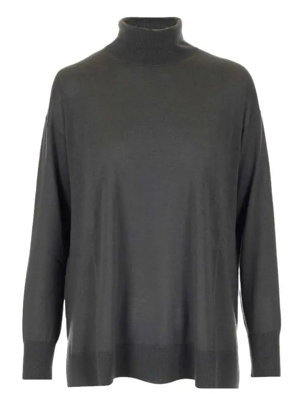 Max Mara Long-sleeved High-neck Pullover - Gray