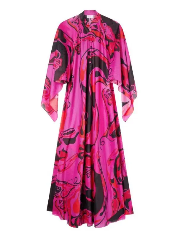 Emilio Pucci Orchidee Print Cotton Kaftan - Pink