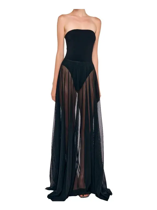 Norma Kamali Flared Floor-length Skirt - Black