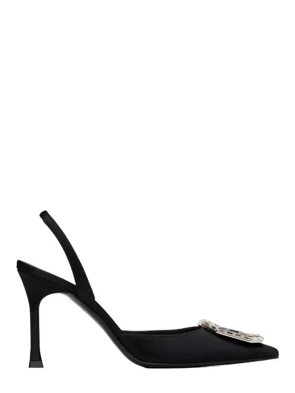 Amina Muaddi Camelia Sling 90 Pointed-toe High-heeled Sandals - Black