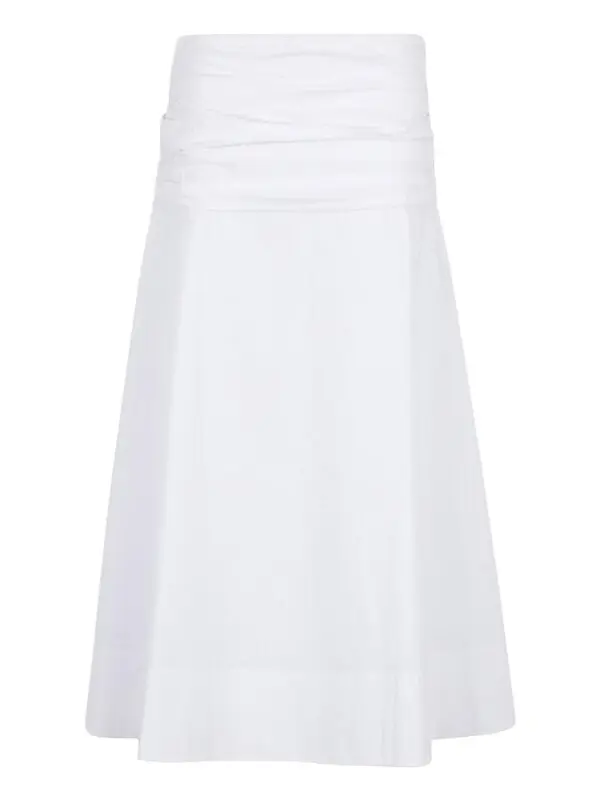 Staud Pleated Midi Skirt - White