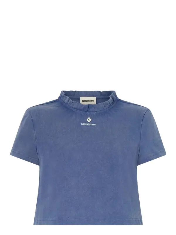 SHUSHU/TONG Short Sleeve Embroidered T-shirt - Blue