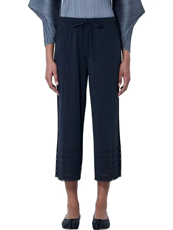 Issey Miyake Pleated Wide-leg Trousers - Black