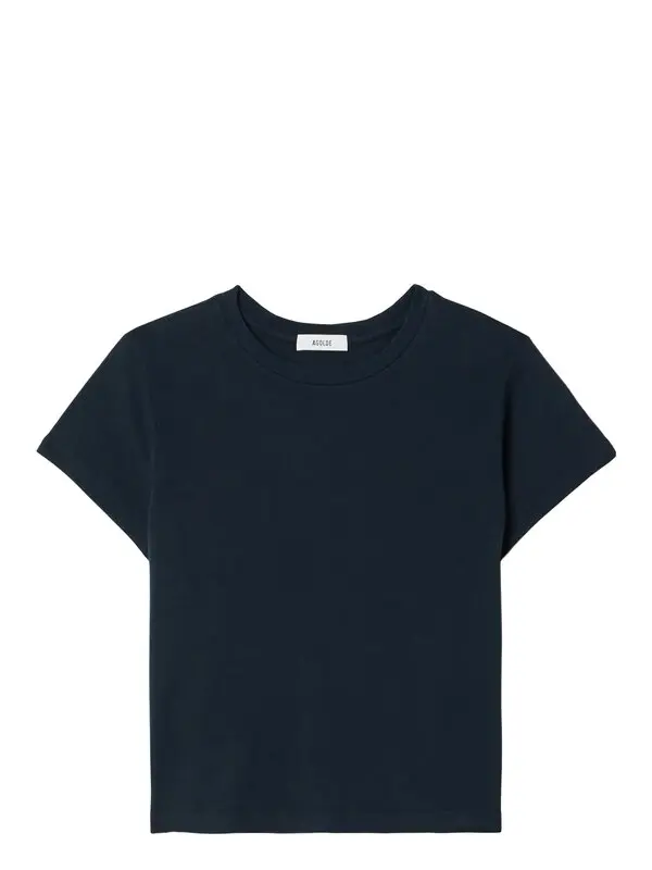 AGOLDE Adine Cropped T-shirt - Navy Blue