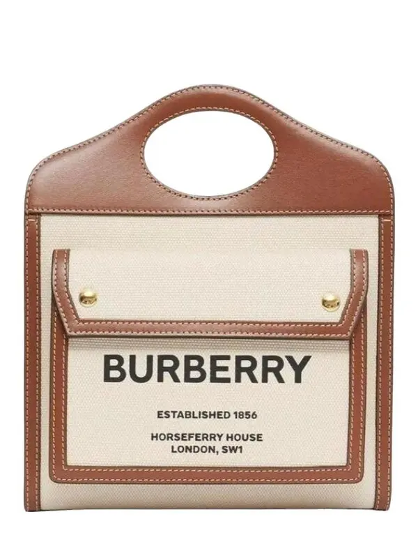 Burberry Logo Print Tote Bag - White