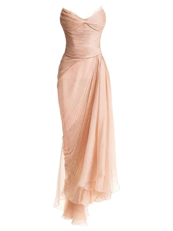 MARIA LUCIA HOHAN Sleeveless Draped Gown - Nude