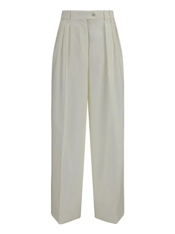 Calvin Klein Alexandra Pleated Tailored Pants - Gray