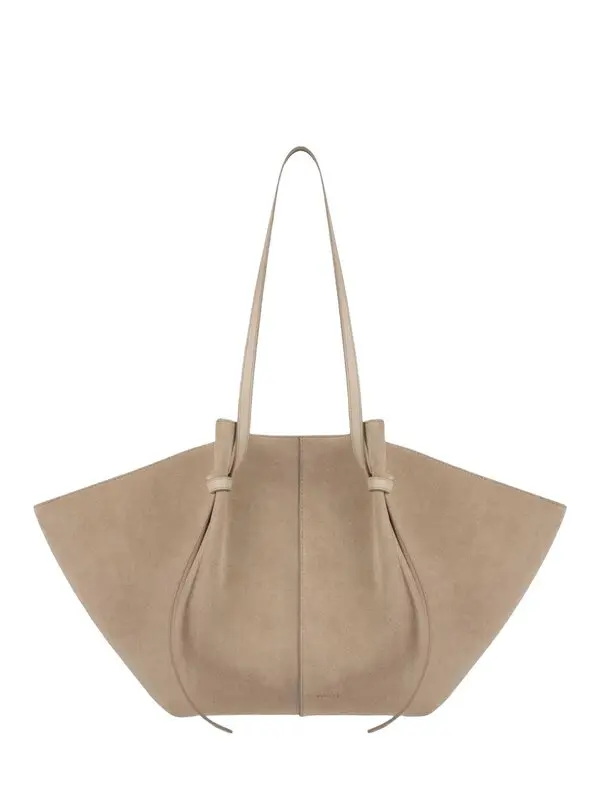 Yuzefi Double-handled Handbag In Suede - Nude