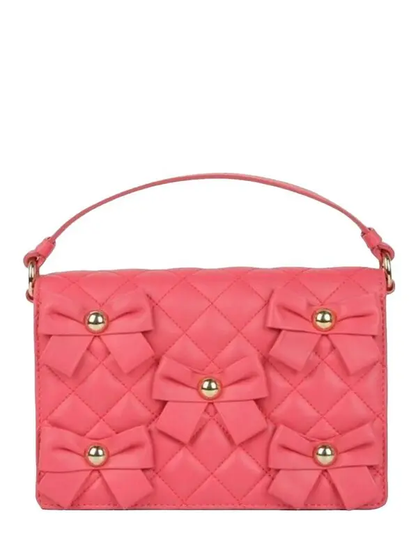 Moschino Quilted Bow Detail Satchel - Pink