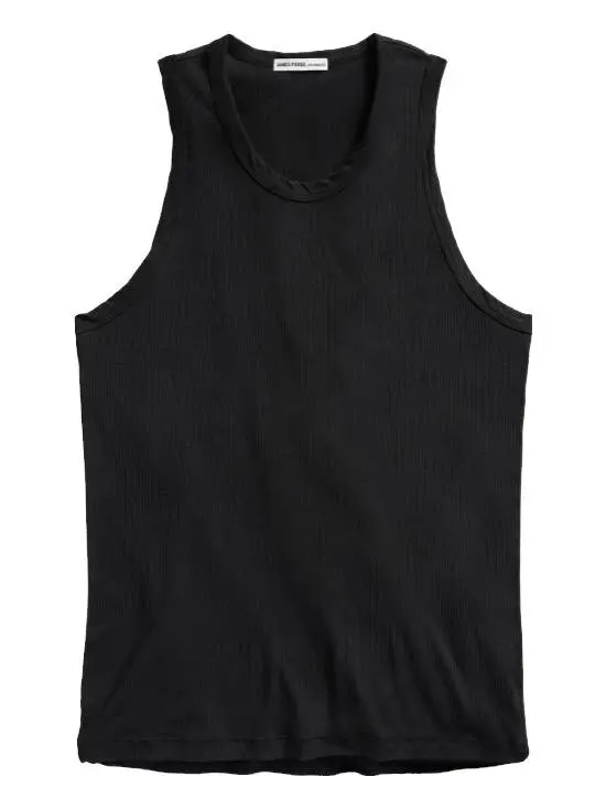 JAMES PERSE Ribbed Sleeveless Tank - Black