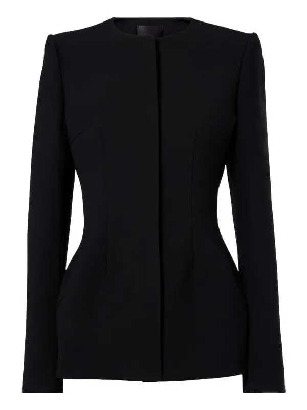MUGLER Single-breasted Wool Jacket - Black
