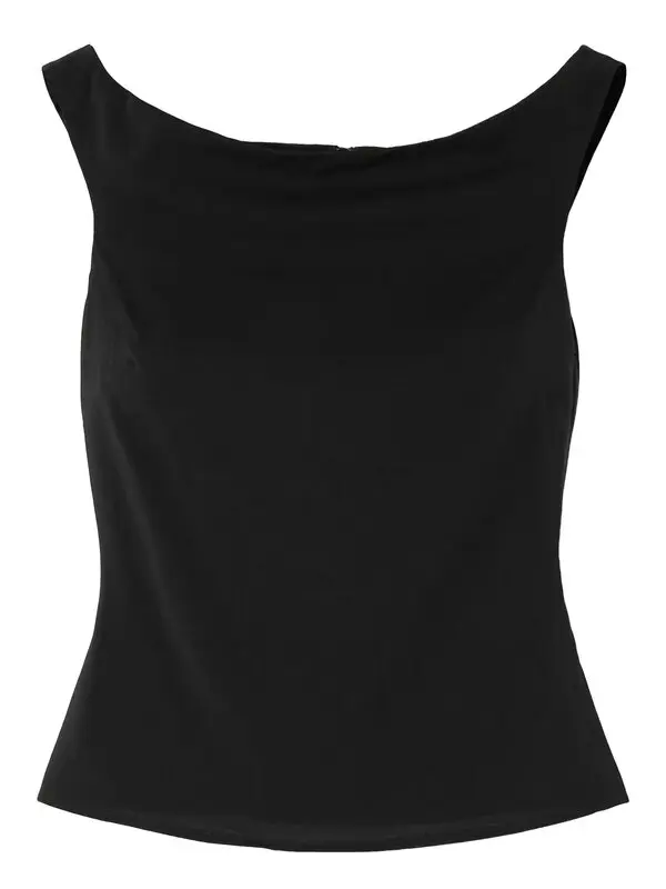 ST. AGNI Curved Neckline Top - Black