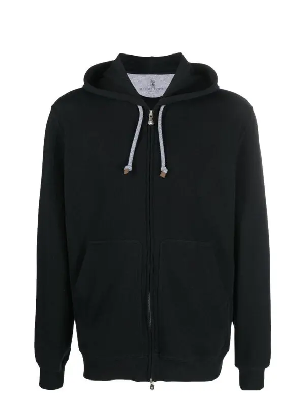 Brunello Cucinelli Zip-up Hooded Sweatshirt - Black