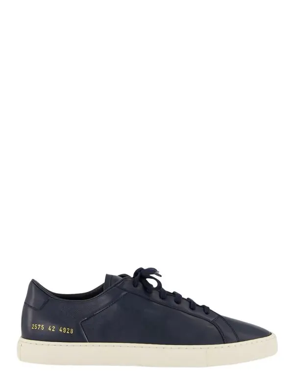 COMMON PROJECTS Achilles Slim Navy Leather Sneakers - Navy Blue