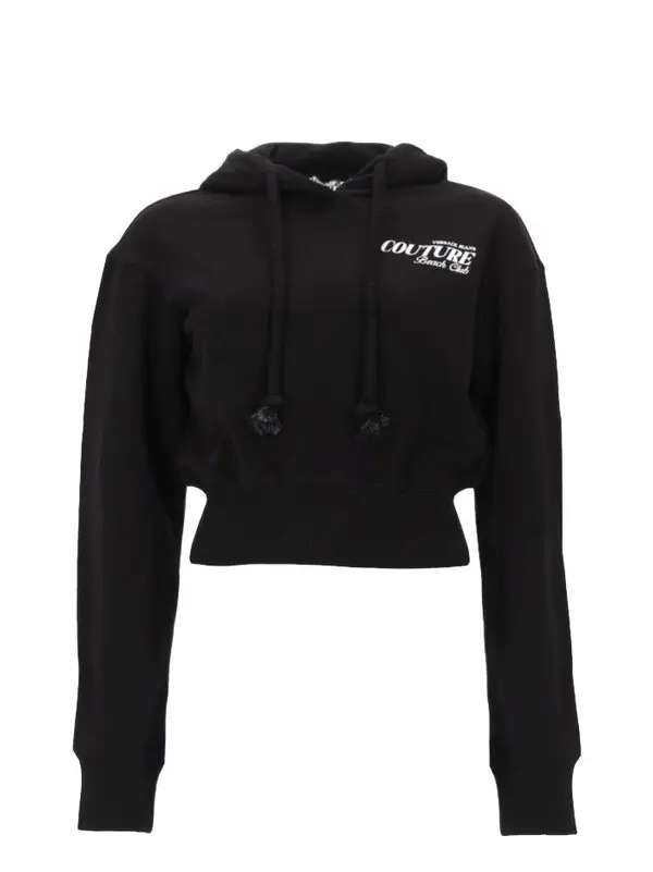 Versace Cropped Hoodie - Black