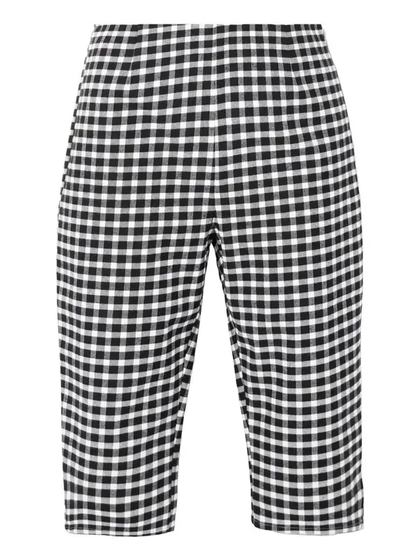 Posse Chiara Plaid Cropped Pants - Gray