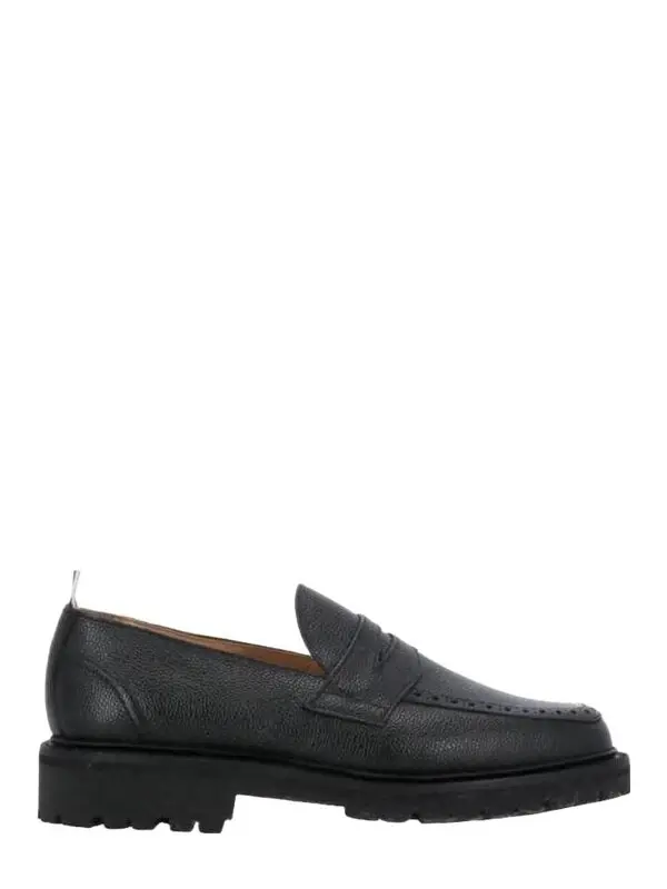 Thom Browne Grosgrain-loop Round-toe Loafers - Black