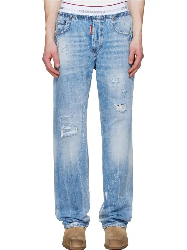 Dsquared2 Elastic Waist Jeans - Blue