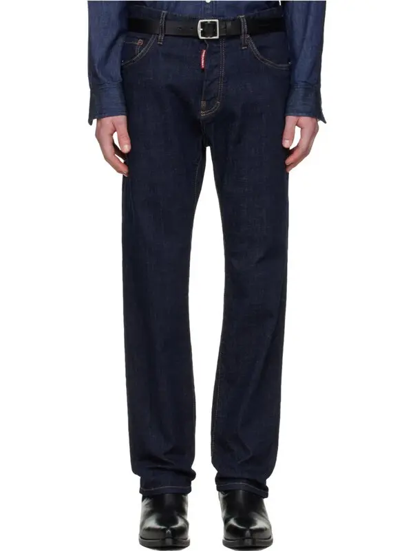Dsquared2 Belt Loop Jeans With Logo Patch - Black