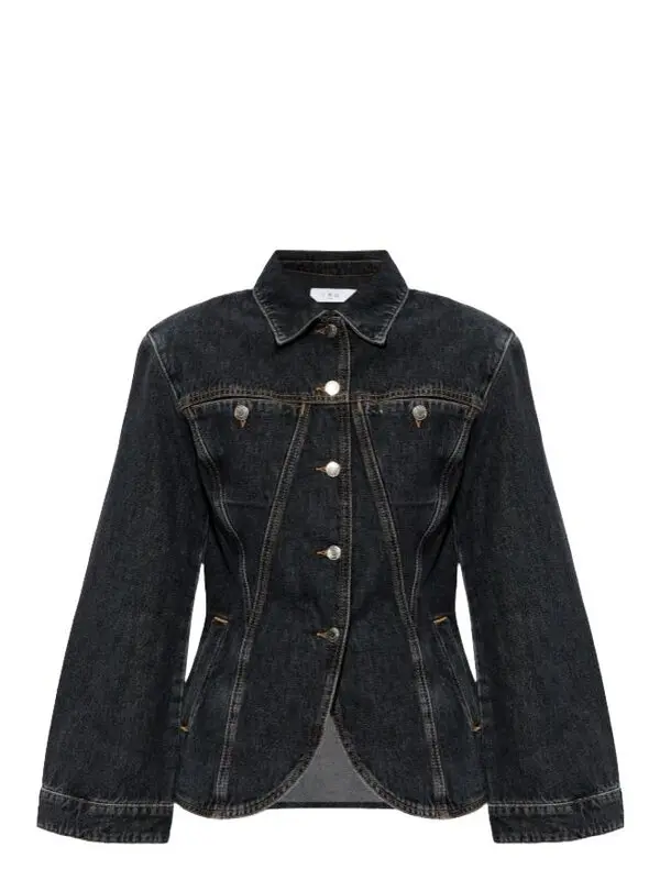 IRO PARIS Long-sleeved Denim Jacket With Metal Buttons - Black