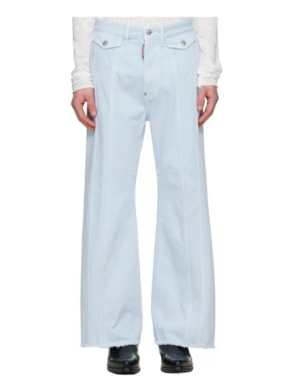 Dsquared2 Patchwork Flared Leg Jeans - White