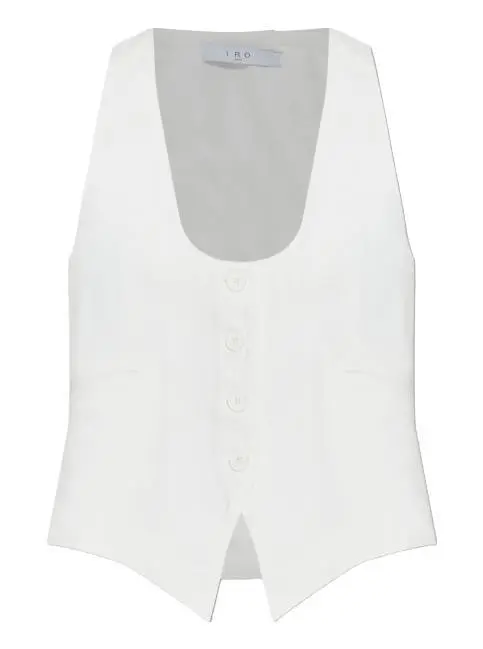 IRO PARIS Buttoned Halter Neck Vest - White