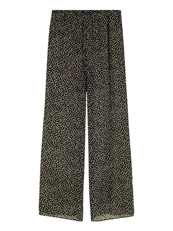 NILI LOTAN Polka Dot Silk Pants - Black