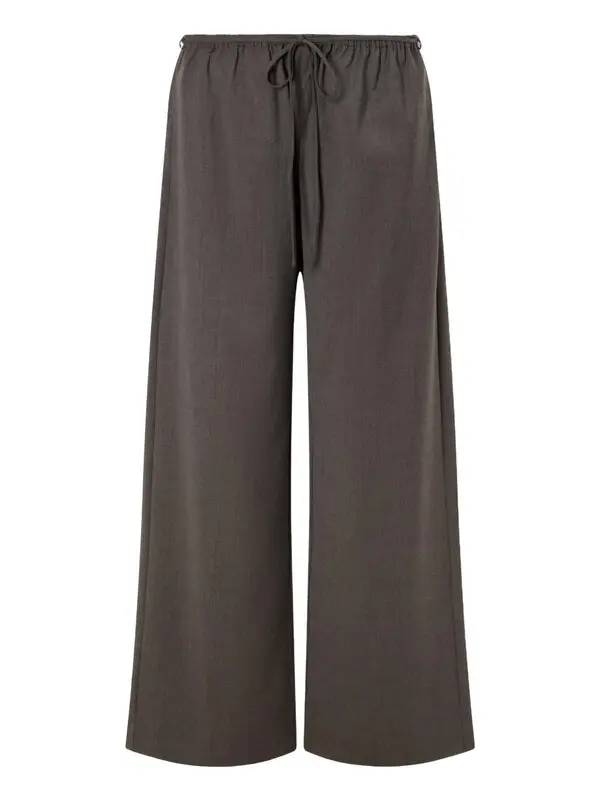 ST. AGNI Everyday Wool Blend Wide-leg Pants - Black