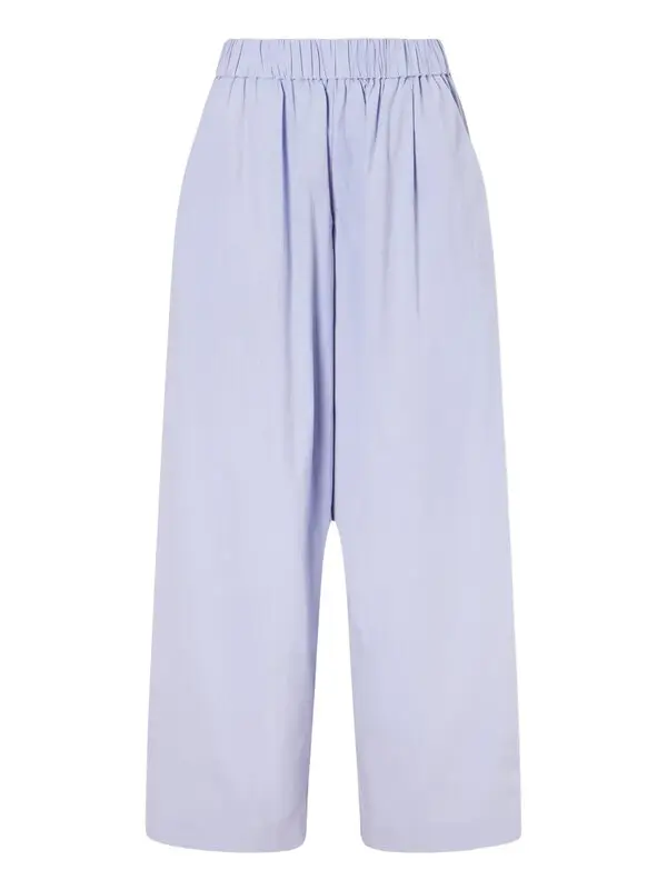 ST. AGNI Relaxed Wide-leg Trousers - Blue