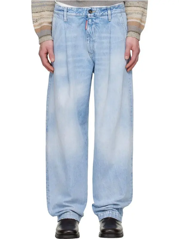 Dsquared2 Single-pleated Denim Pants - Blue