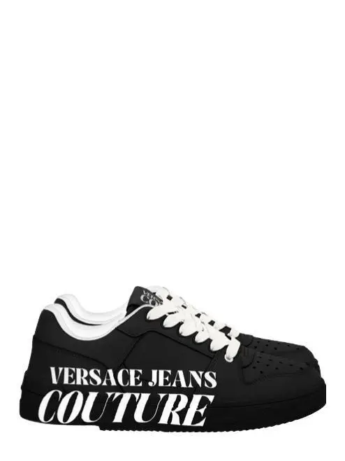 Versace Logo Print Low-top Sneakers - Black