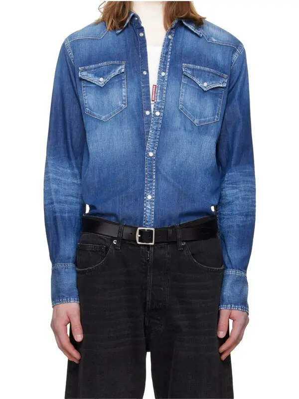 Dsquared2 Long-sleeved Denim Shirt - Blue