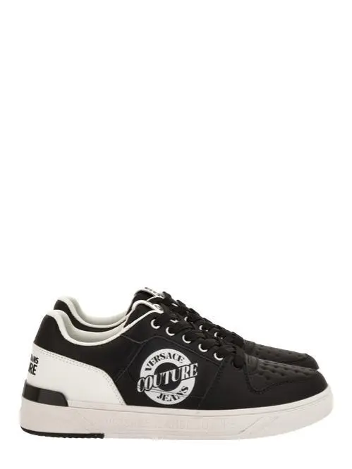 Versace Logo Low-top Sneakers - Black